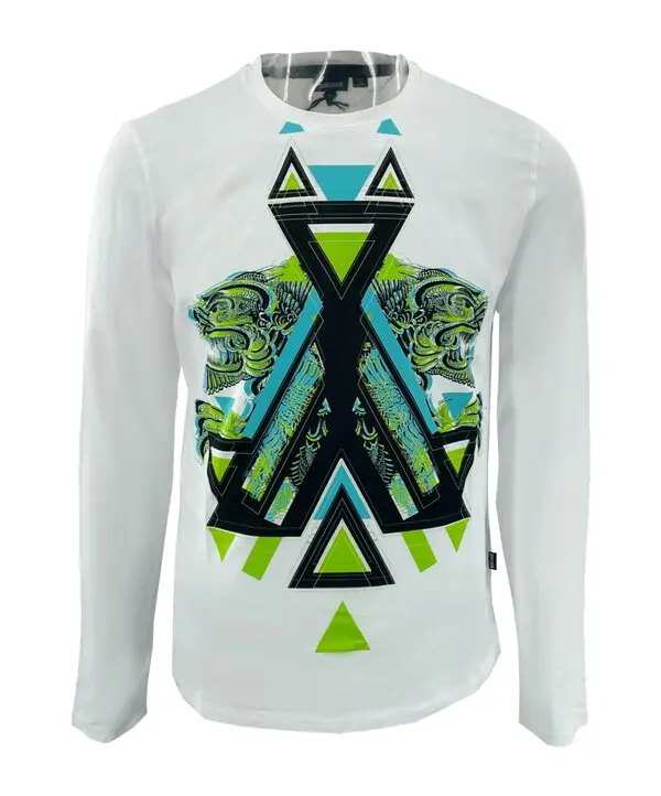 Just Cavalli Pattern Printed Long-sleeved T-shirt - Green