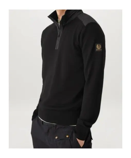 Belstaff Logo-patched Half-zip Jumper