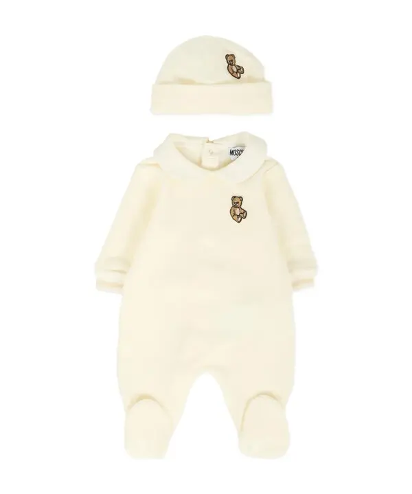 Moschino Teddy Bear Embroidered Babygrow Set - White