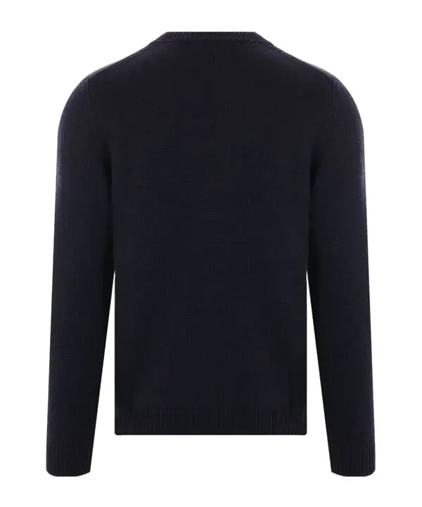 ROBERTO COLLINA Crew Neck Long Sleeve Knitwear - Navy