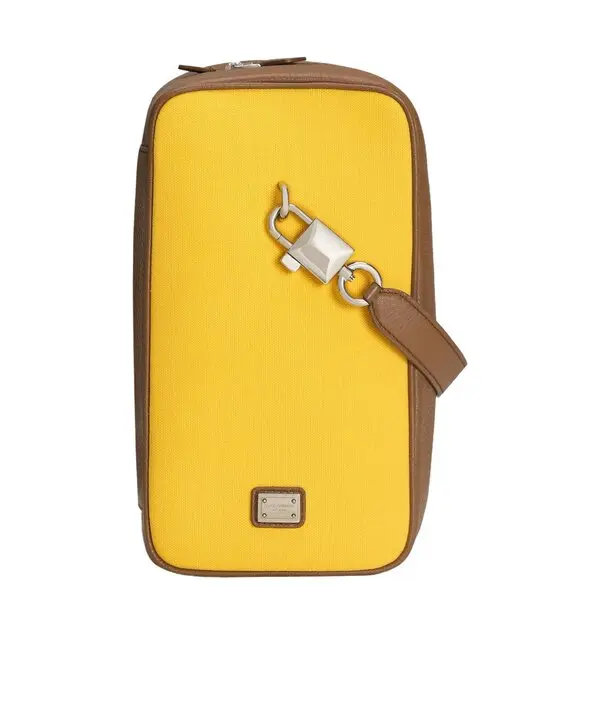 Dolce & Gabbana Logo Plaque Lock Handbag - Yellow