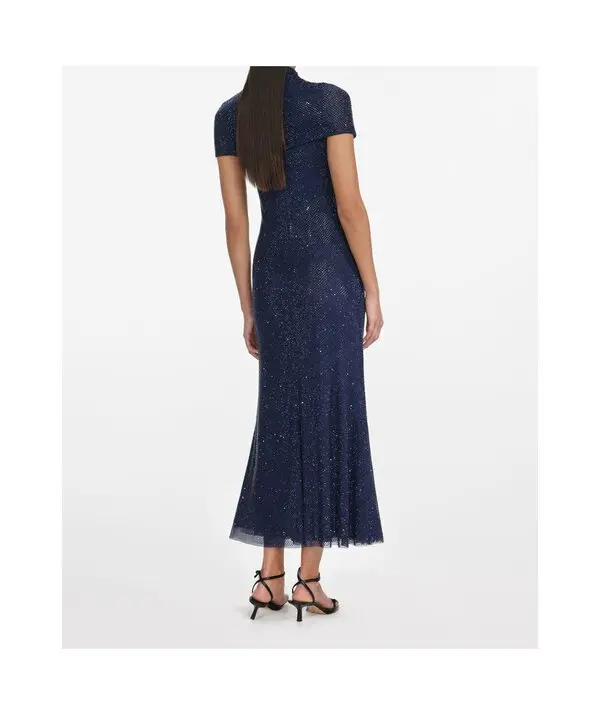 SELF-PORTRAIT Embellished Draped Dress