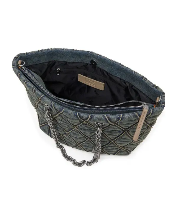 DIESEL® Quilted Chain Shoulder Bag - Dark Blue