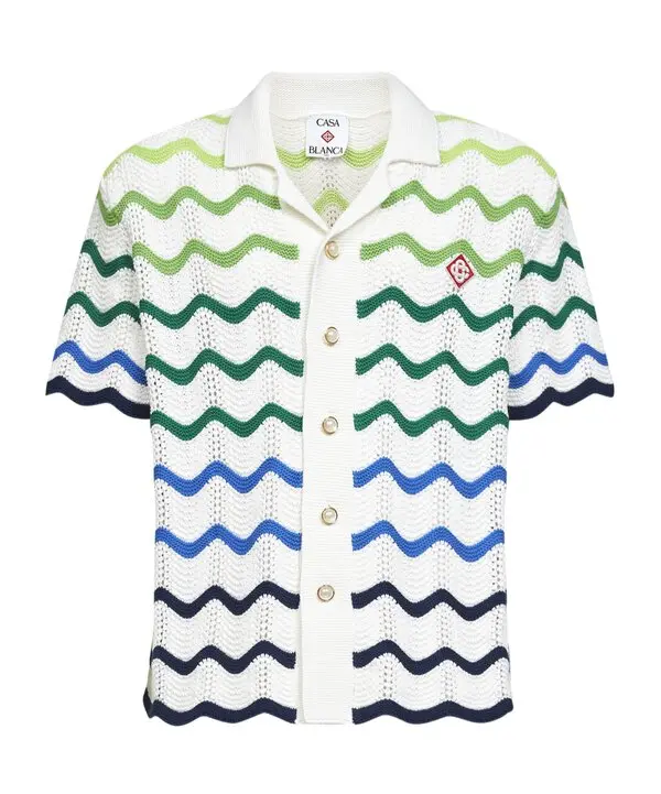 Casablanca Wave Knit Shirt - White
