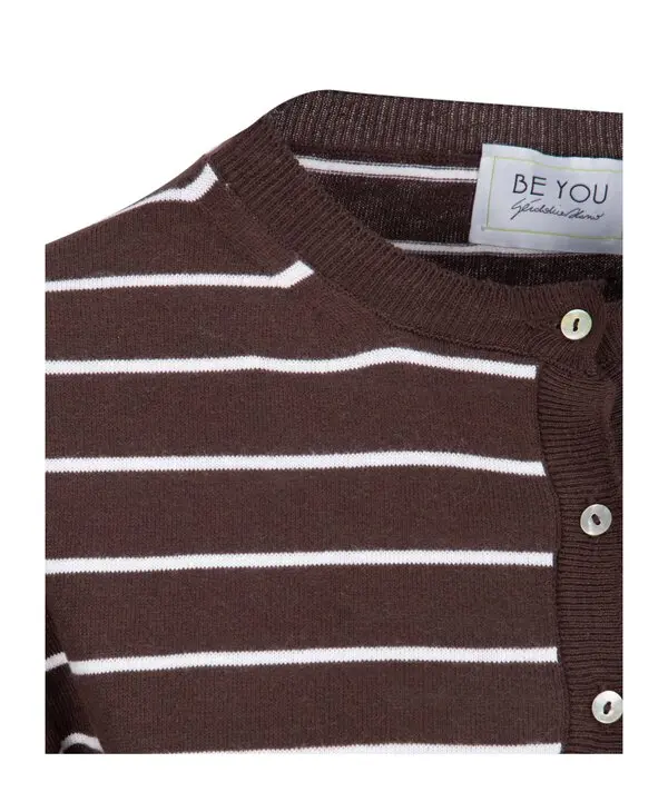 BE YOU Striped Cropped Cardigan