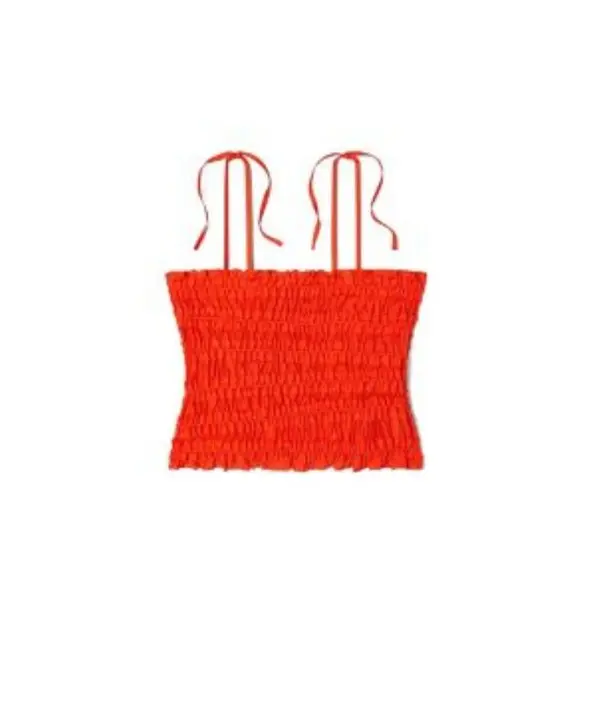 Tory Burch Smocked Camisole With Tie Straps