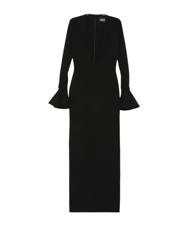 Solace Hutton V-neck Maxi Dress With Flared Cuffs