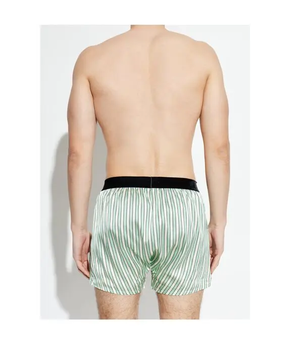 TOM FORD Striped Logo-waistband Boxers - Green