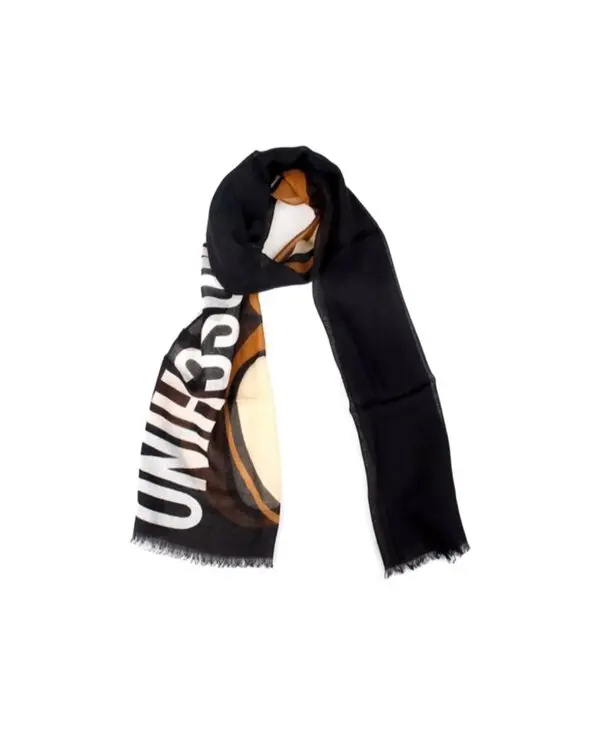 Moschino Teddy Bear Printed Scarf - Black