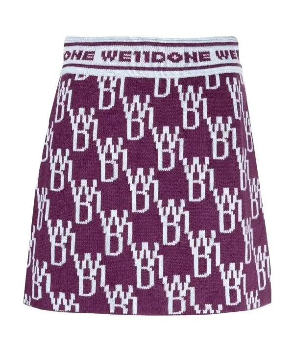 We11Done Logo Jacquard Mini Skirt