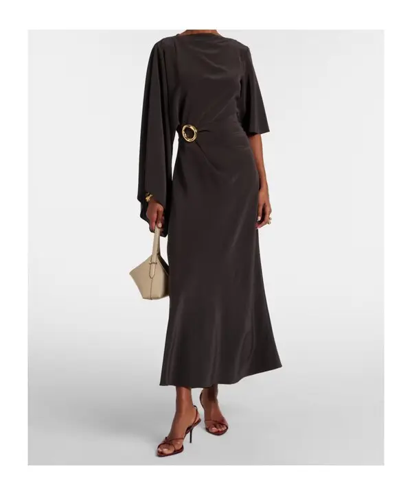 JOSEPH Satin Twill Midi Dress