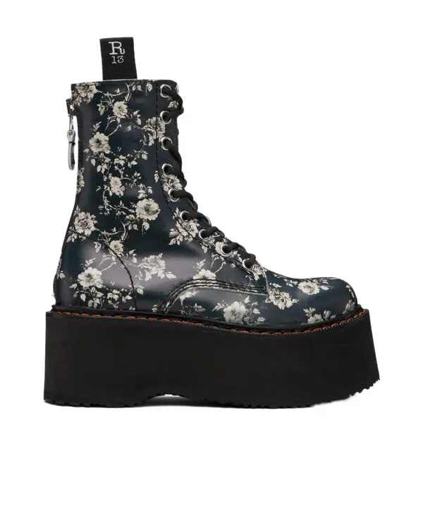 R13 Double Stack Print Ankle Boots