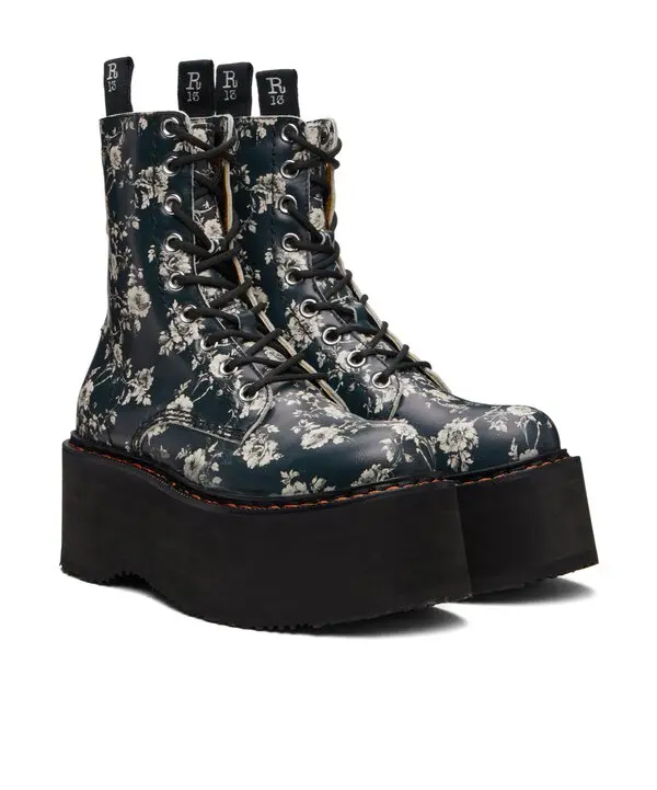 R13 Double Stack Print Ankle Boots