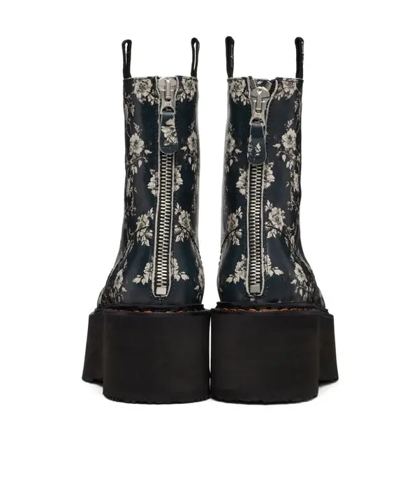 R13 Double Stack Print Ankle Boots
