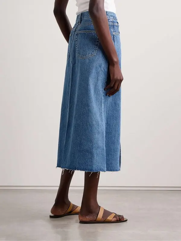 SLVRLAKE Frayed Hem Midi Skirt
