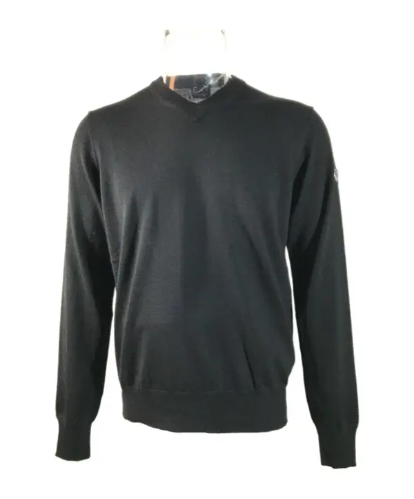 EA7 V-neck Long-sleeved Fine Knit Sweater