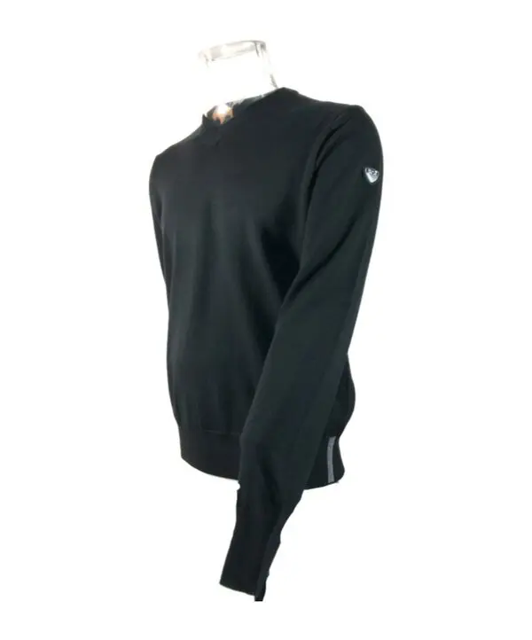 EA7 V-neck Long-sleeved Fine Knit Sweater