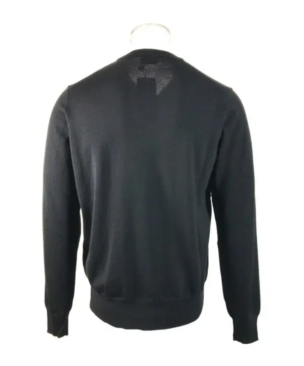 EA7 V-neck Long-sleeved Fine Knit Sweater