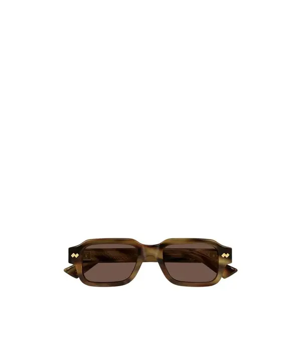 Bottega Veneta Rectangle Frame Sunglasses - Green