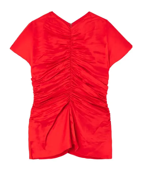 Tove Fiana Ruched Silk-satin Top