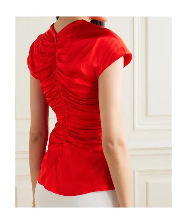 Tove Fiana Ruched Silk-satin Top