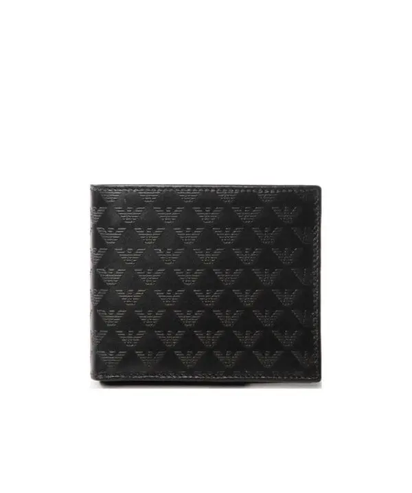 Emporio Armani Logo Details Wallet - Black