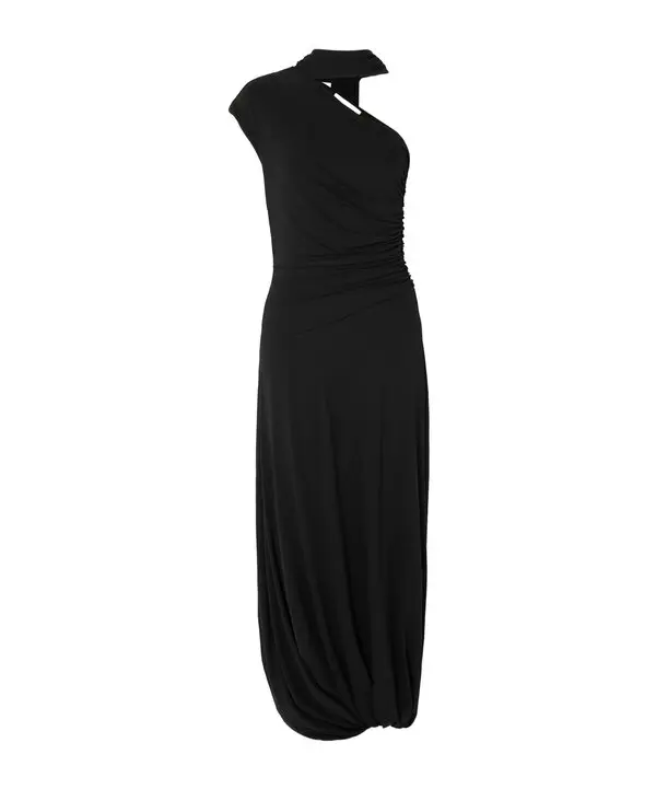 Tove Liv One-shoulder Ruched Maxi Dress - Black