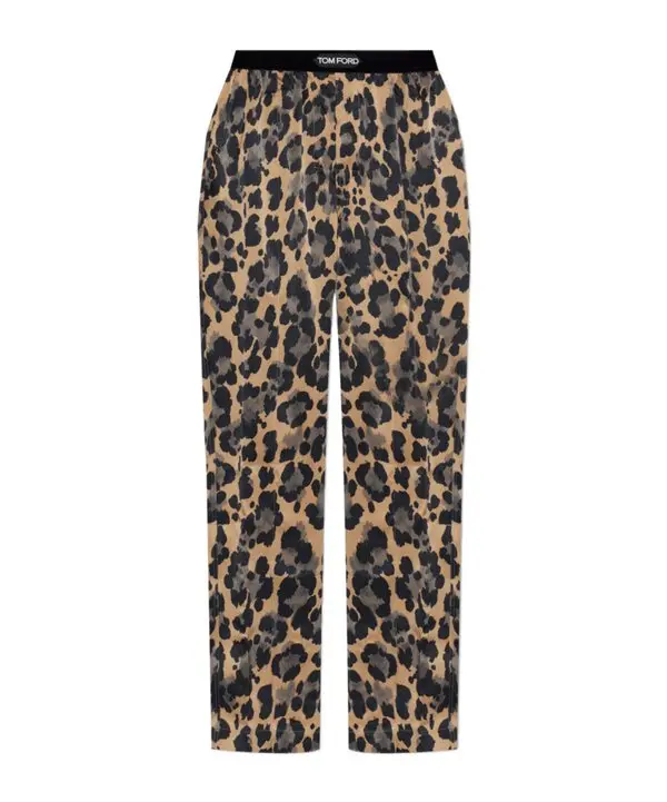 TOM FORD Leopard-print Pajama Bottoms - Brown