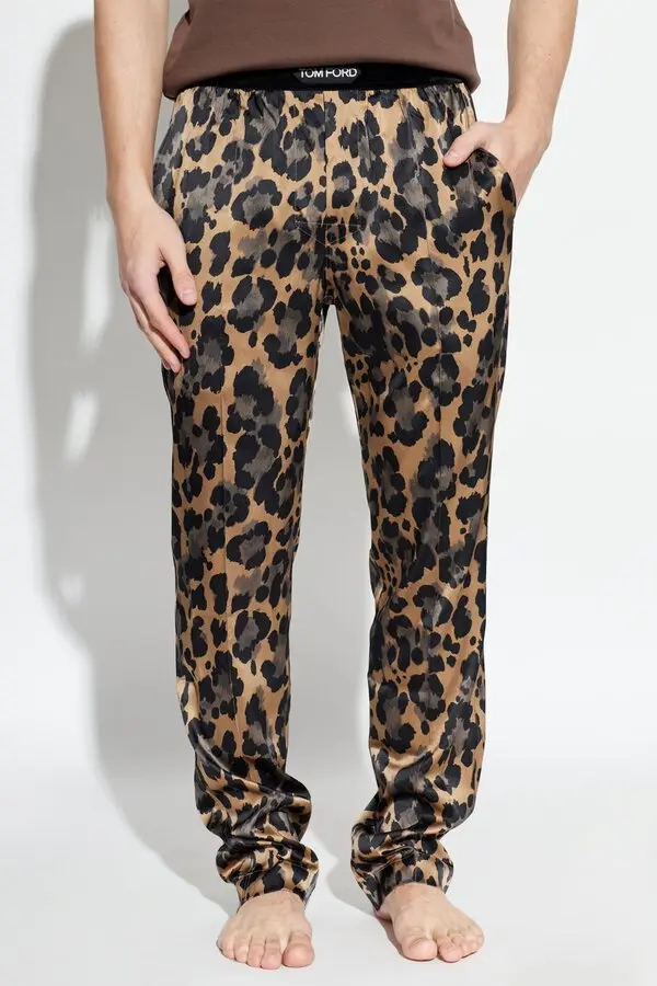 TOM FORD Leopard-print Pajama Bottoms - Brown
