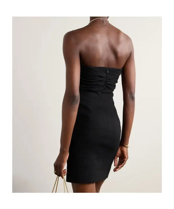 Tove Dipti Strapless Tie-front Stretch Linen And Cotton-blend Mini Dress