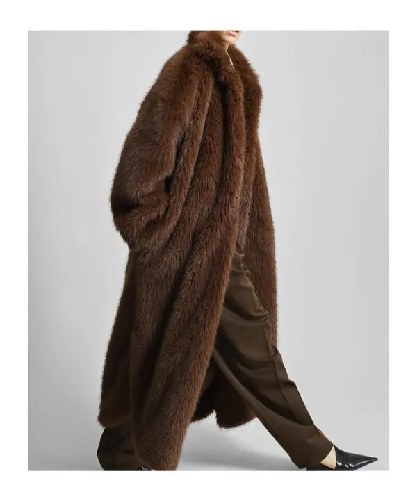 THE FRANKIE SHOP Ravello Belted Faux Fur Coat