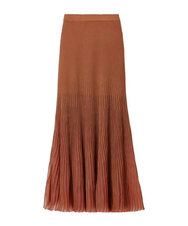 Ulla Johnson Emilia Tulle-trimmed Ribbed-knit Midi Skirt - Saffron