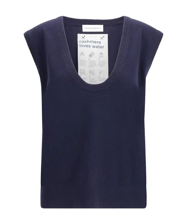 Extreme Cashmere Ribbed Vest - Navy