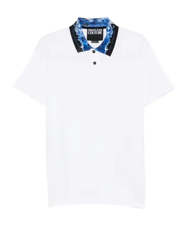 Versace Floral-print Polo Shirt