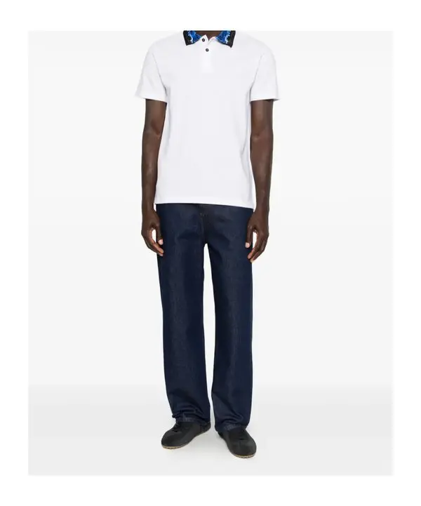 Versace Floral-print Polo Shirt