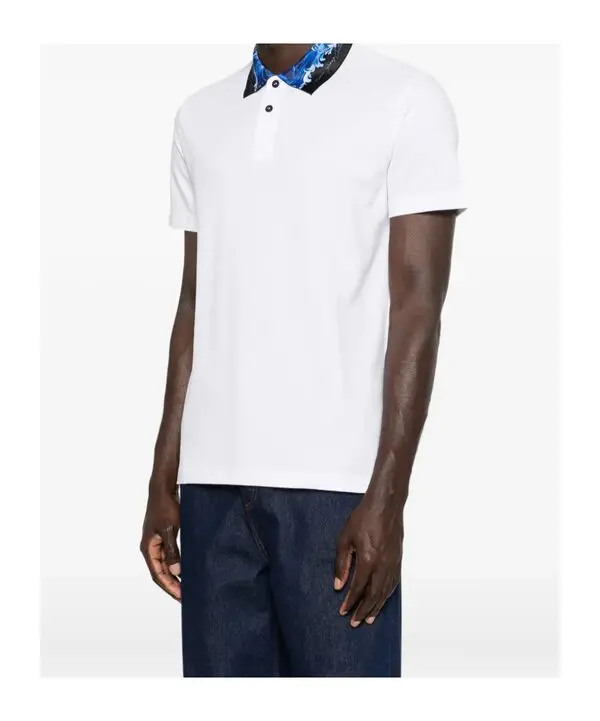 Versace Floral-print Polo Shirt