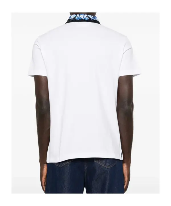 Versace Floral-print Polo Shirt