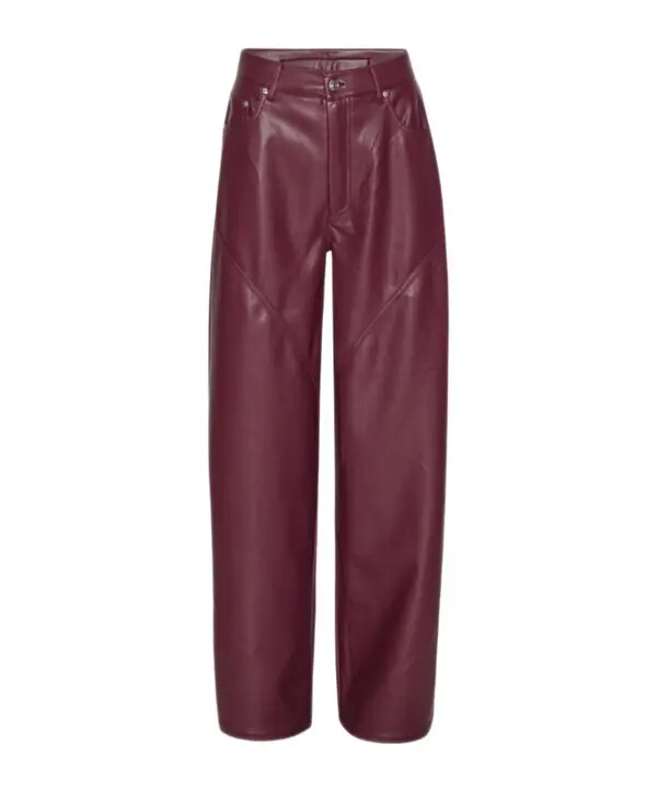 ROTATE BY BIRGER CHRISTENSEN Five-pockets Panelled Straight Trousers - Red
