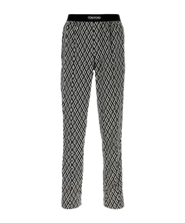 TOM FORD Logo Detail Printed Trousers - Black