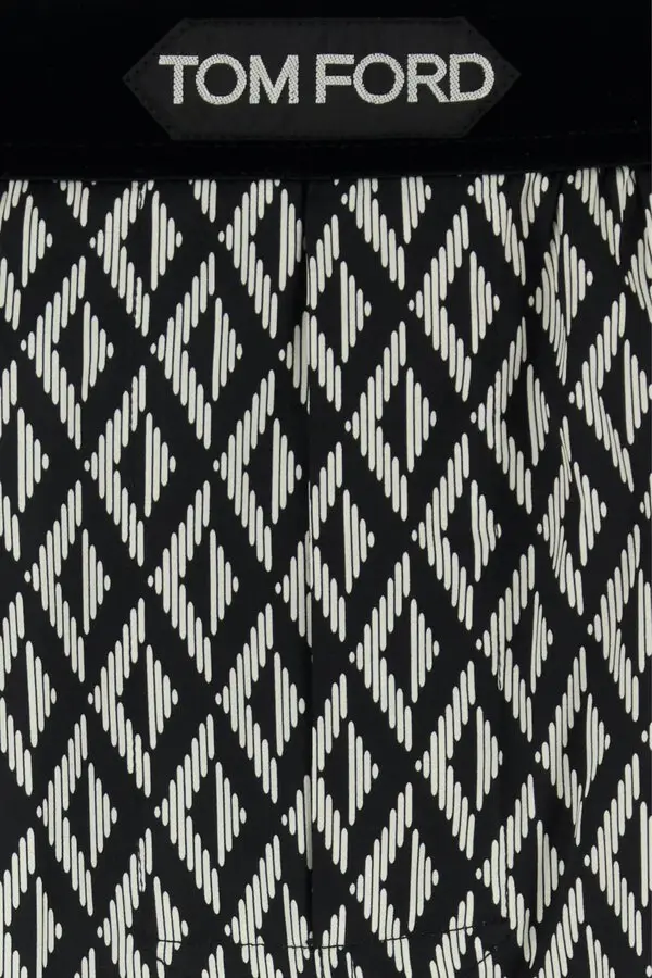 TOM FORD Logo Detail Printed Trousers - Black