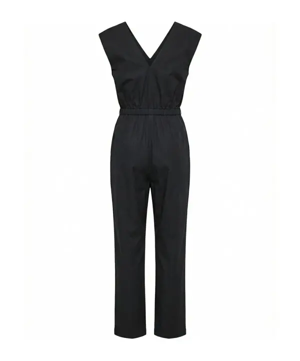 Patrizia Pepe Sleeveless V-neck Zip-front Belted Jumpsuit