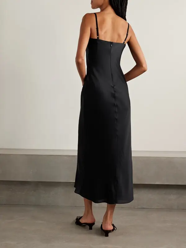 Staud Evangeline Lace-trimmed Slip Dress