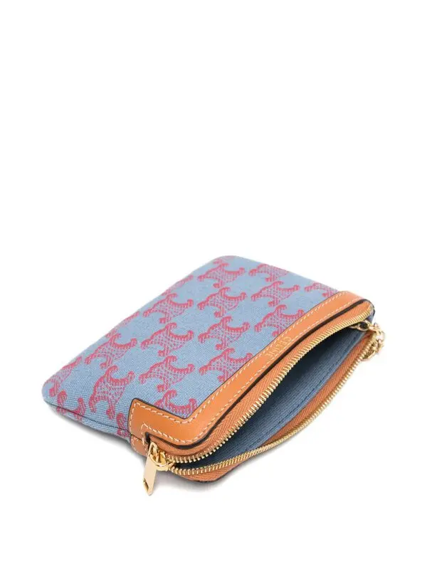 Celine Coin Purse In Textile With Triomphe All Over