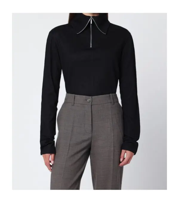 ENTIRE STUDIOS Wool Zip-collar Top