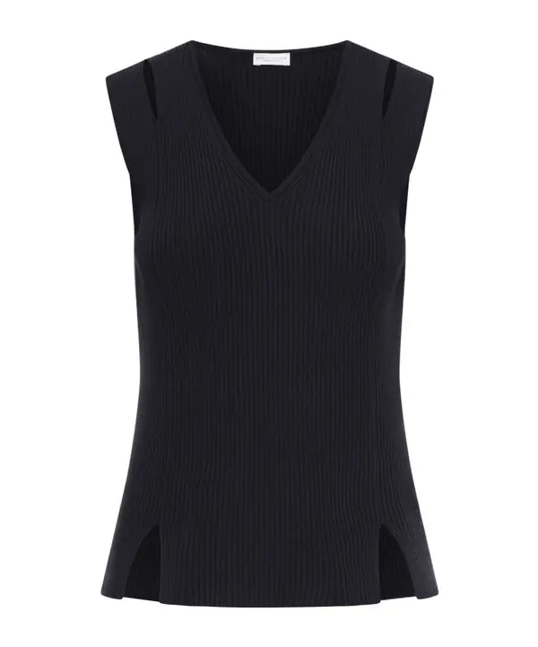 ROBERTO COLLINA Ribbed Cut-out Knit Top