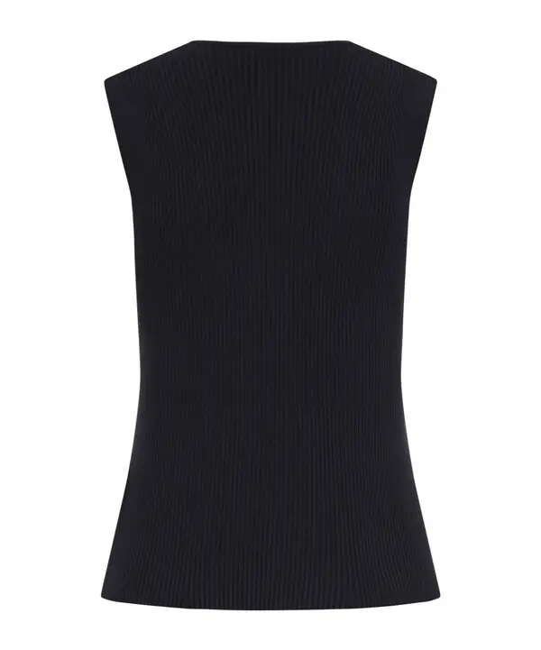 ROBERTO COLLINA Ribbed Cut-out Knit Top