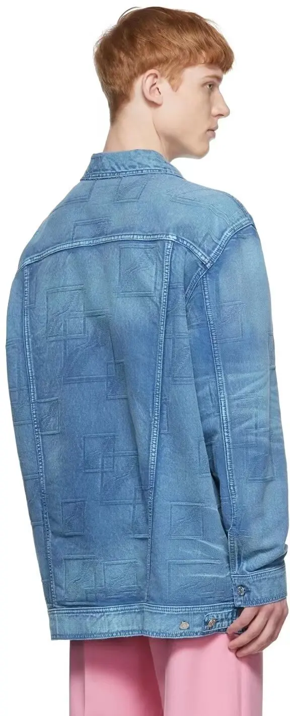 We11Done Logo Lapel Denim Coat
