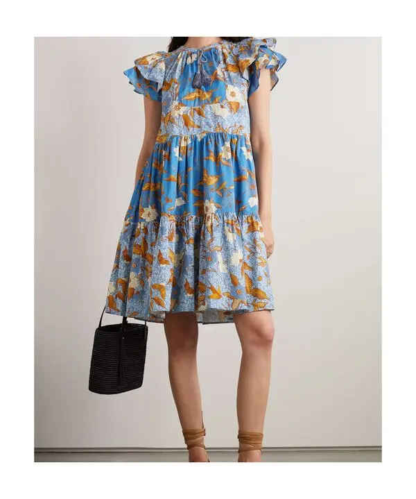 Ulla Johnson Tiered Ruffled Printed Maxi Dress