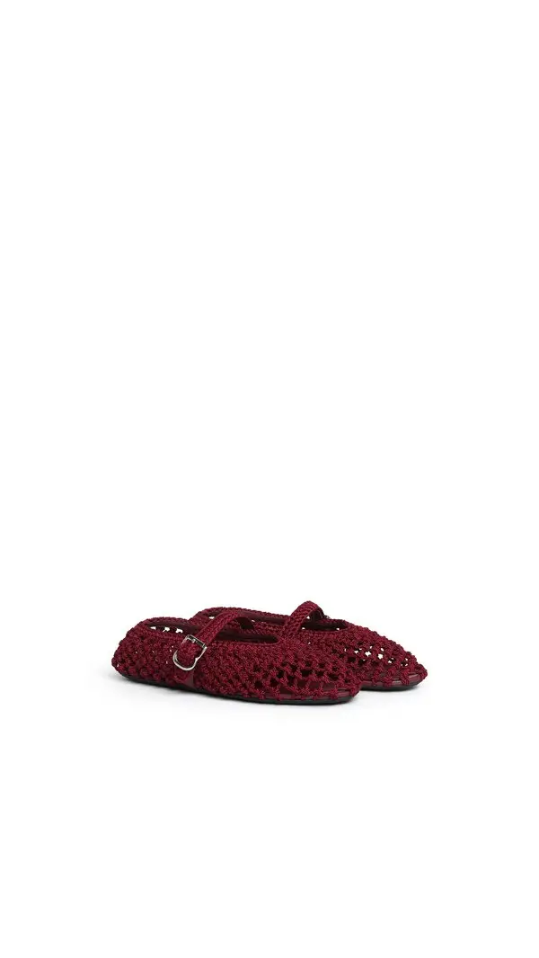 Alaïa Woven Buckled Flat Shoes