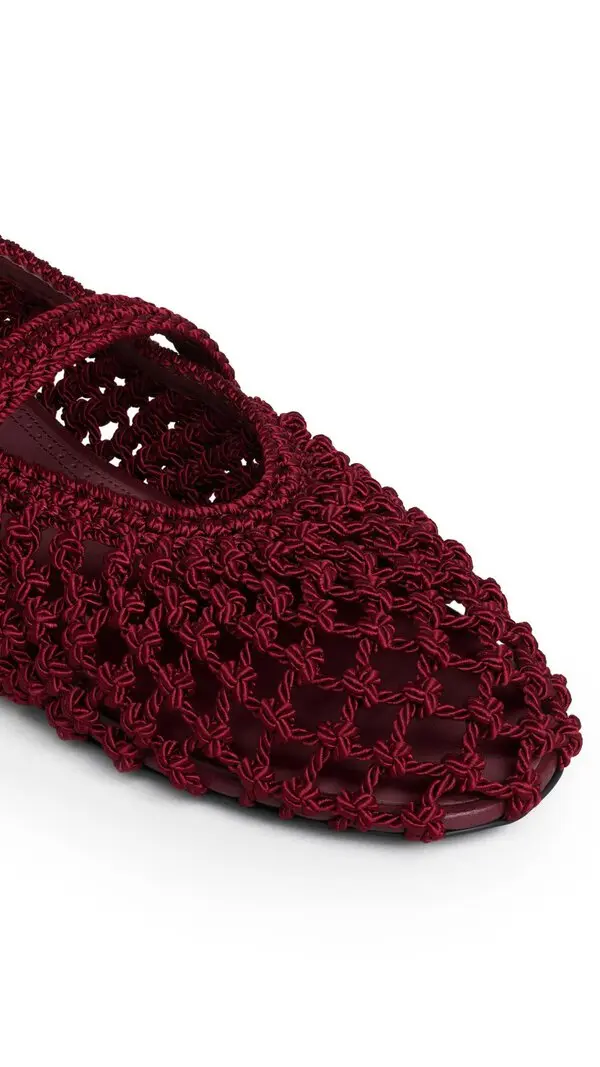 Alaïa Woven Buckled Flat Shoes